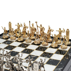 Storage Chess Set with Die Cast Metal Greek Poseidon Chessmen | 37 CM ...