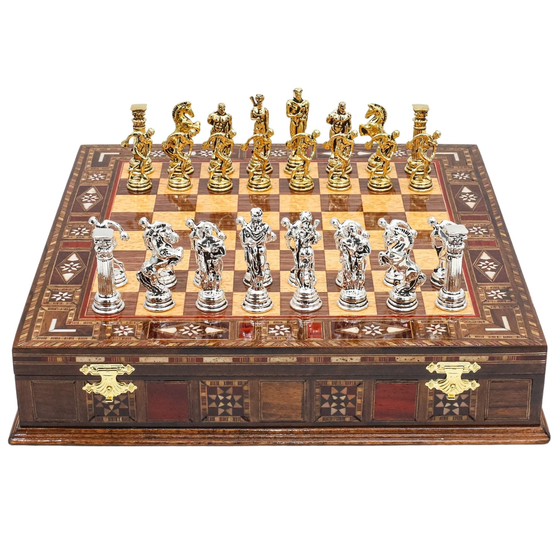 Handmade Inlay Storage Chess Set 30 CM (12") - Mythology Discus ...