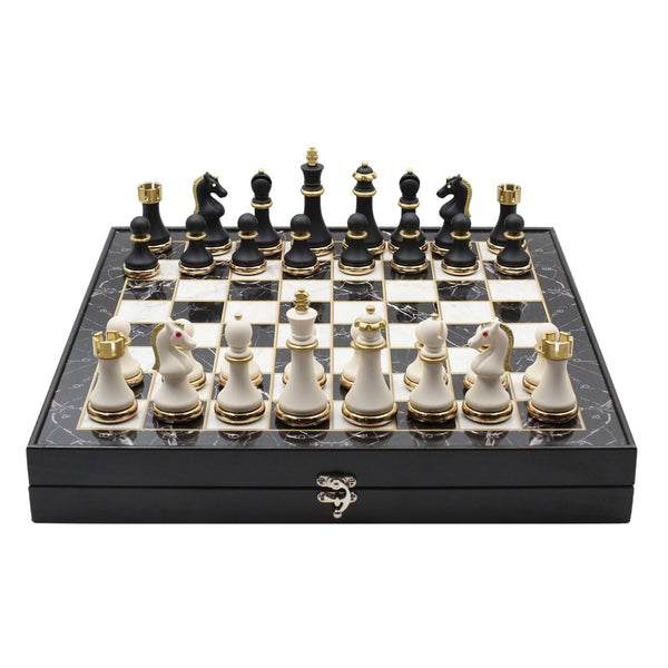 42 CM (16") XL Storage Chess Set with Metal Weighted Soft Touch Figures ...