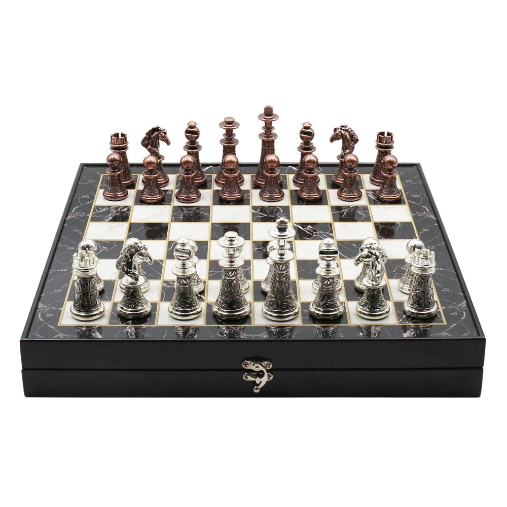42 CM (16") XL Storage Chess Set with Metal Weighted Luxury Baroque ...