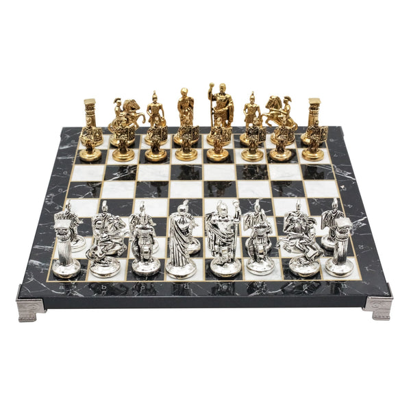 Roman Empire Caesar Metal Chess Set | Chess Board w/ Metal Legs 30CM ...