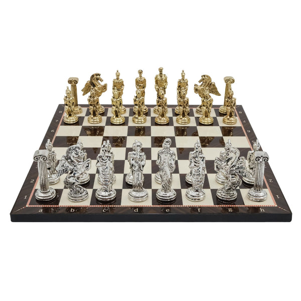 Greek Mythology Pegasus Metal Chess Set | Wooden Chess Board 30CM (12 ...