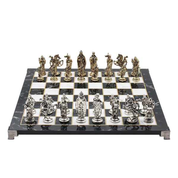 Royal British Metal Chess Set | Chess Board w/ Metal Legs 37CM (15 ...